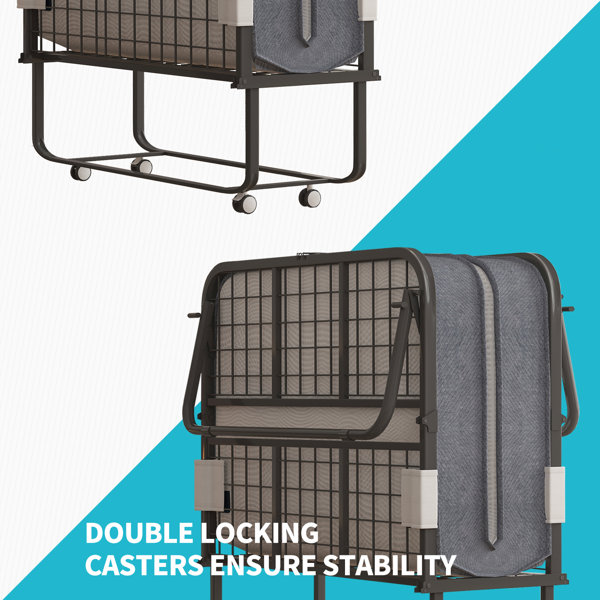 Alwyn Home Folding Bed With Mattress For Adults,51" Rollaway Bed With 5 ...